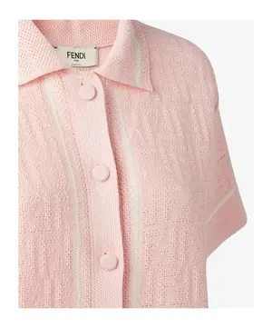Fendi Ff Crochet Polo Shirt