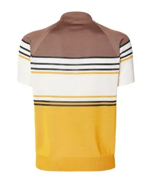 Fendi Short Sleeved Striped Polo Shirt