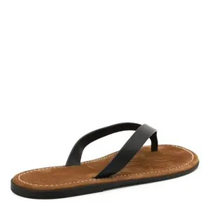 THE ROW Leather Thong-strap Flat Sandals - Black