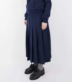 Comme Des Garçons Pleated Skirt - Dark Blue