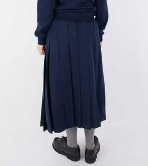 Comme Des Garçons Pleated Skirt - Dark Blue