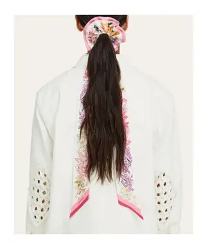 FERRAGAMO Silk Printed Scrunchie With Detachable Bandeau