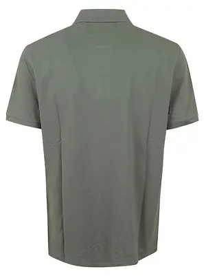 C.P. COMPANY Logo Patch Short Sleeved Polo Shirt - Gray
