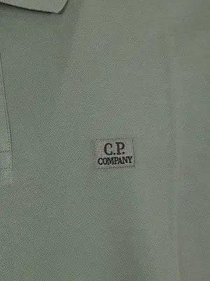 C.P. COMPANY Logo Patch Short Sleeved Polo Shirt - Gray