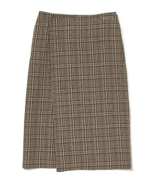 Auralee Plaid Wrap Skirt