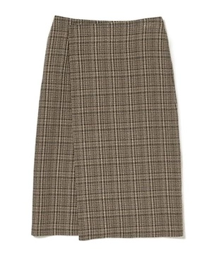 Auralee Plaid Wrap Skirt - Brown
