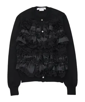 Comme Des Garçons Ruffle Cardigan - Black