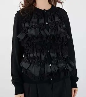 Comme Des Garçons Ruffle Cardigan - Black