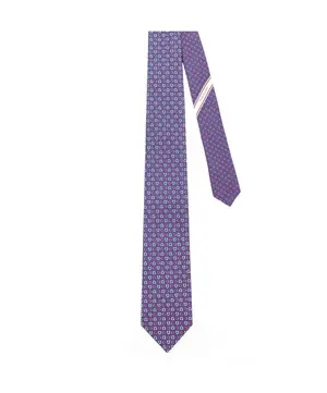 FERRAGAMO Geometric Motif Silk Tie