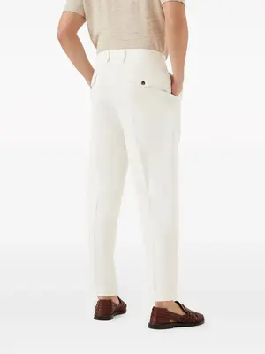Brunello Cucinelli High-waist Tapered Trousers - White