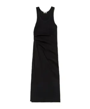 Auralee Ruched Knit Dress - Black