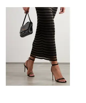 GIANVITO ROSSI Embellished Suede Sandals