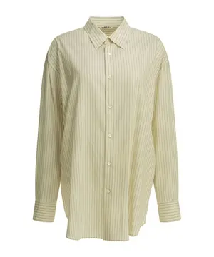 Auralee Super Fine Wool Striped Shirt - White