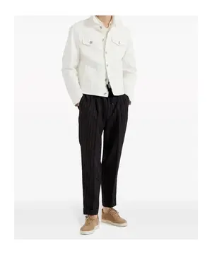 Brunello Cucinelli Striped Linen Trousers