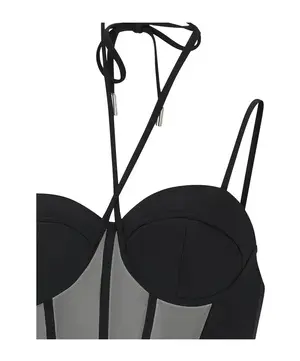 David Koma Tulle Insert Corset Top
