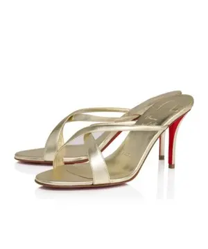 CHRISTIAN LOUBOUTIN Mulazee Cross Sandals - Platinum