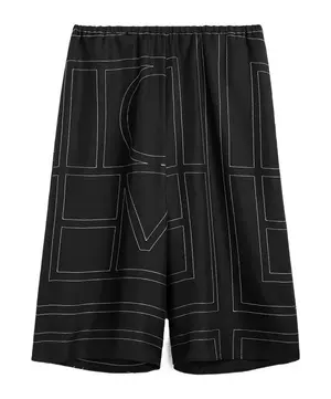 TOTÊME Toteme Monogram Embroidered Relaxed Shorts