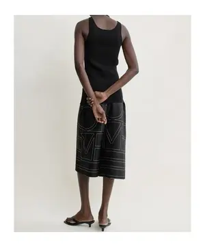 TOTEME Monogram Embroidered Relaxed Shorts - Black