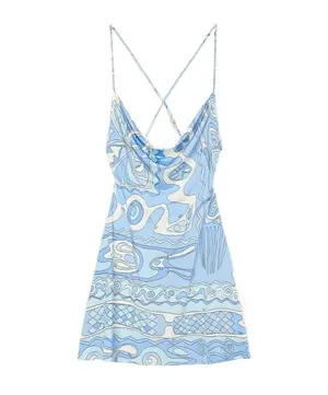 Emilio Pucci Angoli Printed Open Back Mini Dress