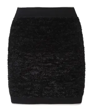 Elisabetta Franchi Contrasting Detail Bouclé Chenille Mini Skirt