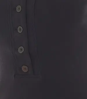 Auralee V-neck Ribbed Tank Top With Button Closure