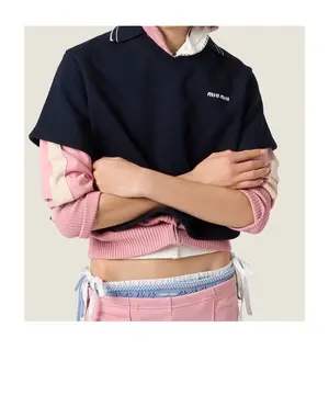 Miu Miu Cropped Polo Sweatshirt