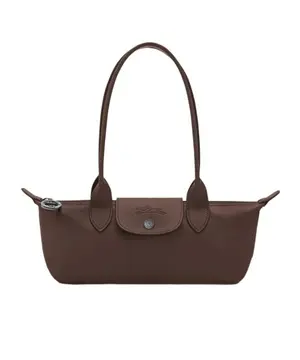 Longchamp Leather Top Handle Shoulder Bag - Mocha