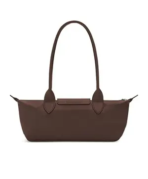 Longchamp Leather Top Handle Shoulder Bag - Mocha