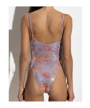 DIESEL® Floral Print Lace-up One Piece Swimsuit