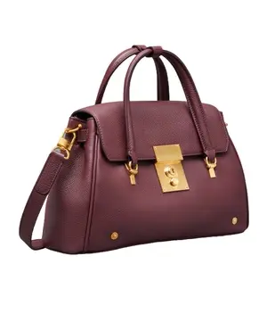 Thom Browne Small Bolton Pebbled Leather Tote Bag