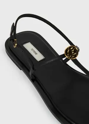 TOTEME T-strap Flat Sandals With Embellishment - Black