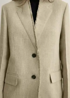 TOTEME Raw Lapel Jacket - Beige