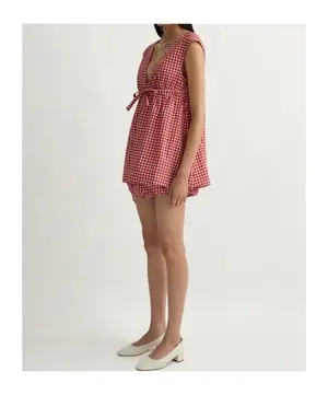 Posse V-neck Sleeveless Plaid Top