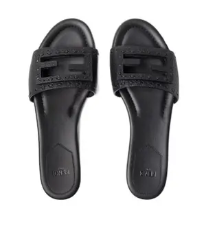 Fendi Baguette Ff Slip-on Slides - Black