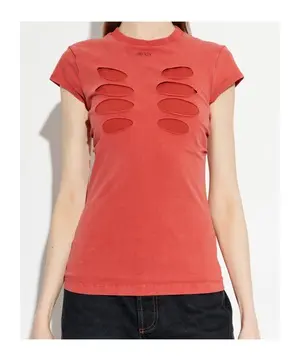 AVAVAV Distressed Cut-out T-shirt