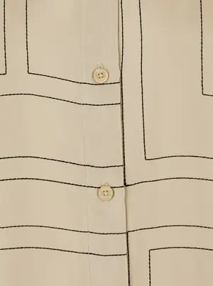 TOTEME Classic Embroidered Silk Shirt - No