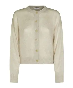 Brunello Cucinelli Long Sleeved Cardigan - Nude
