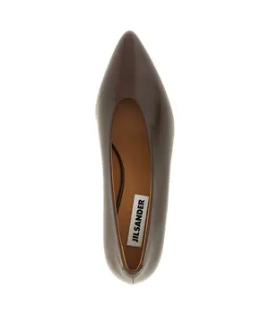 JIL SANDER Arc Pointed Toe Pumps - Brown