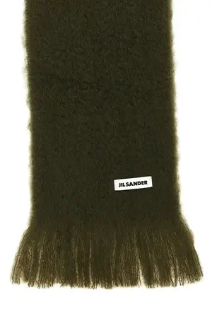 JIL SANDER Logo Patch Mohair Scarf