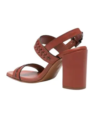 Zimmermann Alchemy Woven Detail Buckled High Heel Sandals - Brown