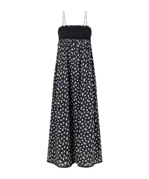 Posse Slip Dress With Floral Print And Lace Details - Black
