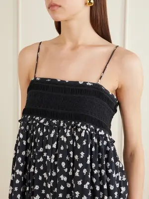 Posse Slip Dress With Floral Print And Lace Details