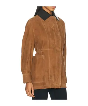 Nour Hammour Grange Suede Jacket - Brown
