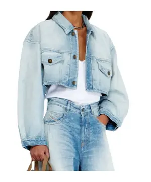 DIESEL® De-malley-s Cropped Denim Jacket - Light Blue