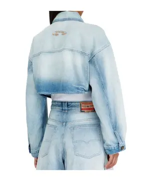 DIESEL® De-malley-s Cropped Denim Jacket - Light Blue