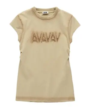 AVAVAV Logo Cut-out T-shirt - Beige