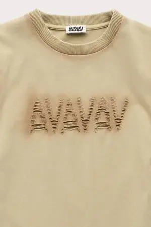 AVAVAV Logo Cut-out T-shirt - Beige