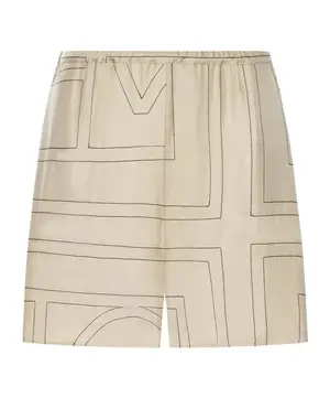 TOTEME Totême Monogram Print Wide Leg Shorts No