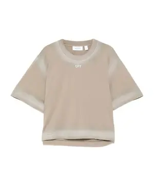 Off-White Spray Effect Logo T-shirt - Beige