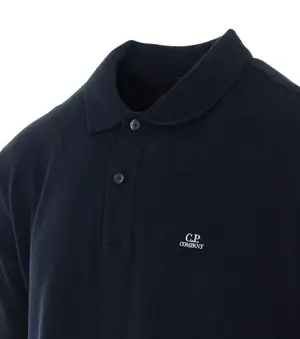 C.P. COMPANY Logo Piqué Polo Shirt - Black